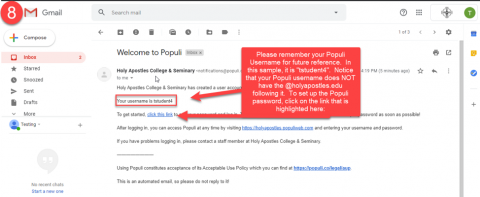 Email and Populi Instructions - Holy Apostles College & Seminary
